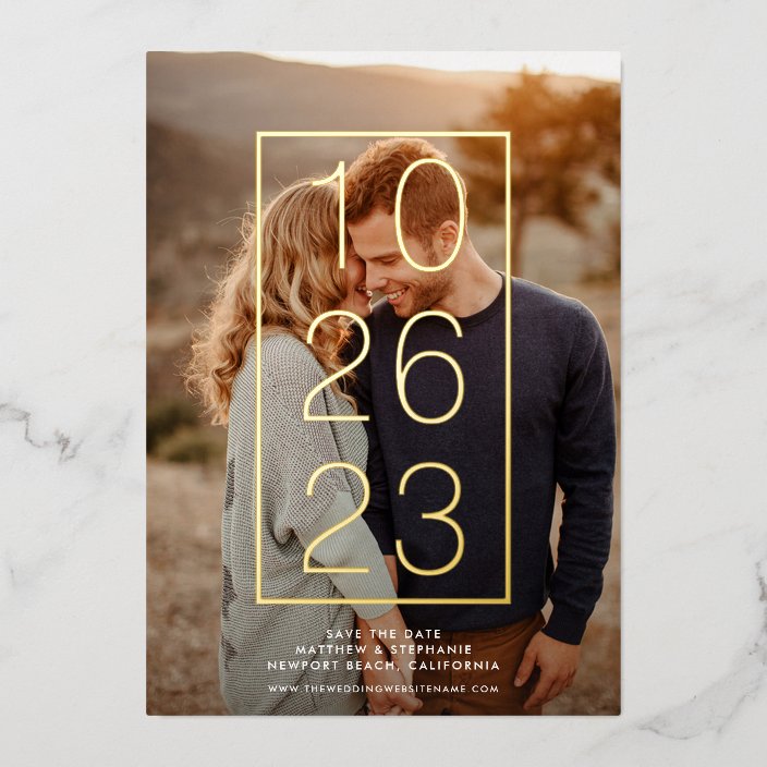 Modern Your Date in REAL FOIL Save the Date Foil Invitation | Zazzle.com