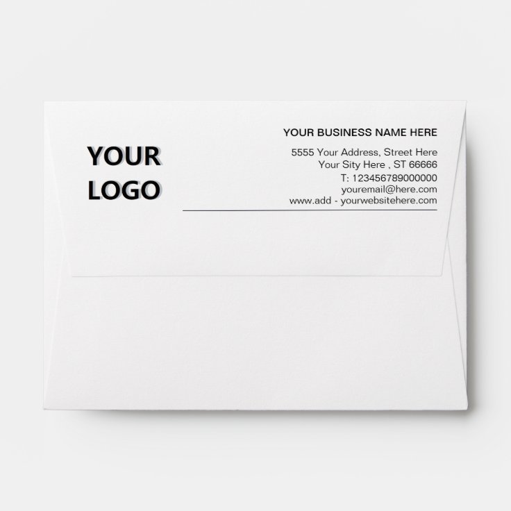 Modern Your Logo Business Name Address Office Envelope | Zazzle