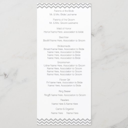 Modern Zigzag Pattern Wedding Program | Zazzle