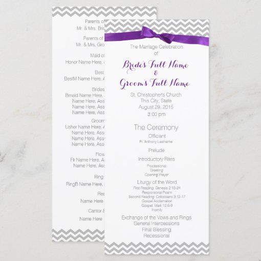 Modern Zigzag Pattern Wedding Program | Zazzle