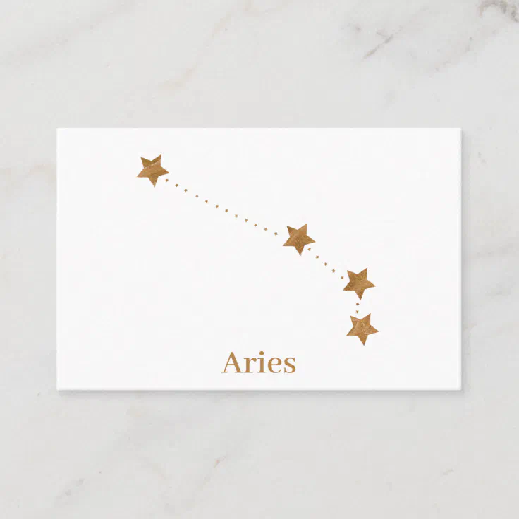 Modern Zodiac Sign Gold Aries | Element Fire Business Card | Zazzle