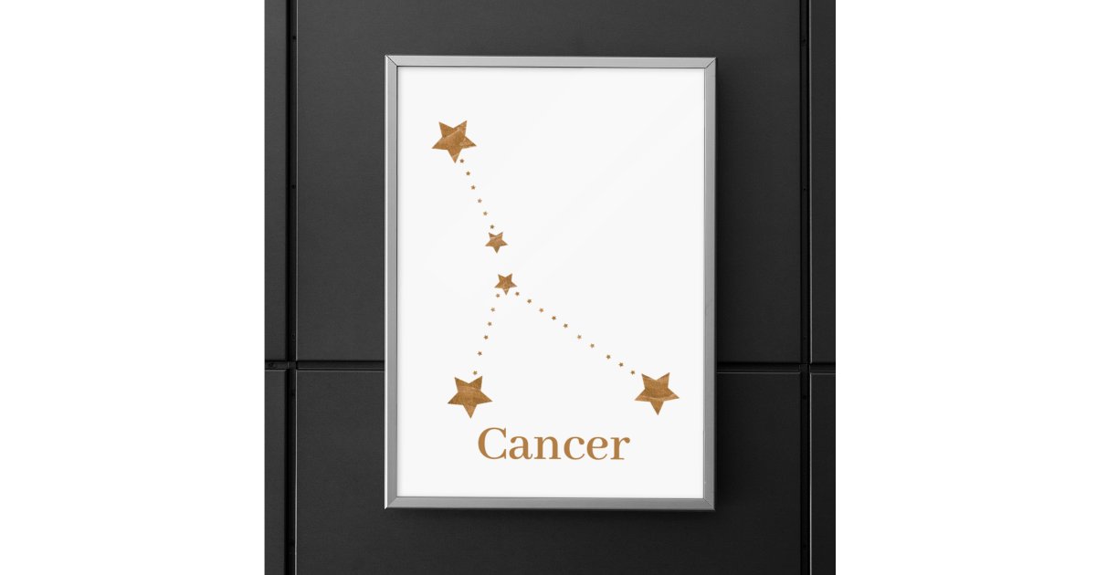 Modern Zodiac Sign Gold Cancer | Element Water | Zazzle