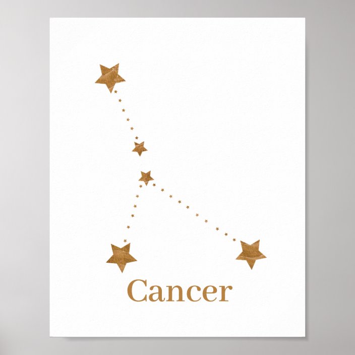 Modern Zodiac Sign Gold Cancer | Element Water | Zazzle.com