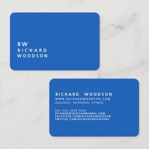 Modernist Man Style Cool Plain Blue Denim Business Card | Zazzle