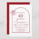 ModernMinimalist Ruby Red 40th Wedding Anniversary Invitation | Zazzle