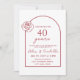 ModernMinimalist Ruby Red 40th Wedding Anniversary Invitation | Zazzle