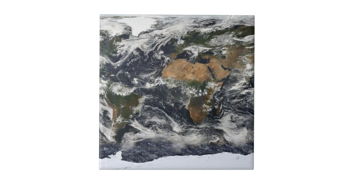 MODIS World Map Ceramic Tile | Zazzle