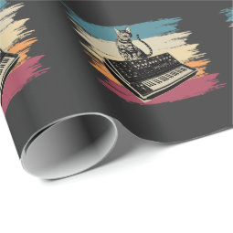 Modular Synthesizer Electronic Music Analog Cat Wrapping Paper | Zazzle
