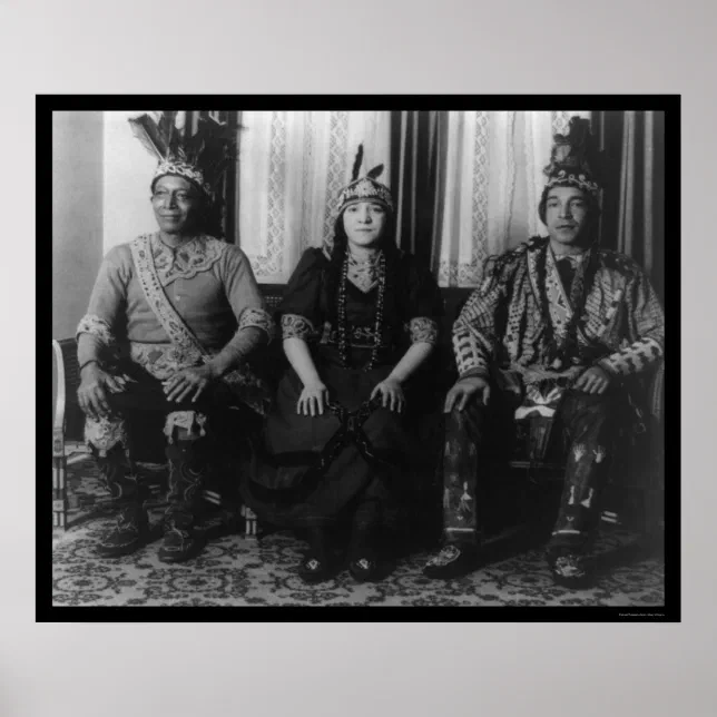 Mohegan Indian Chief and Family 1923 Poster | Zazzle