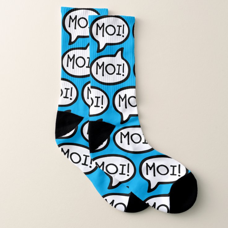 MOI! Finnish Greeting, Hello, Hi, Finland Socks | Zazzle