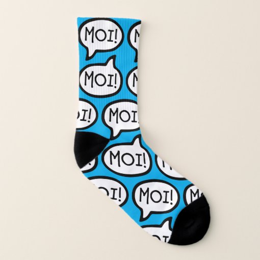 MOI! Finnish Greeting, Hello, Hi, Finland Socks | Zazzle