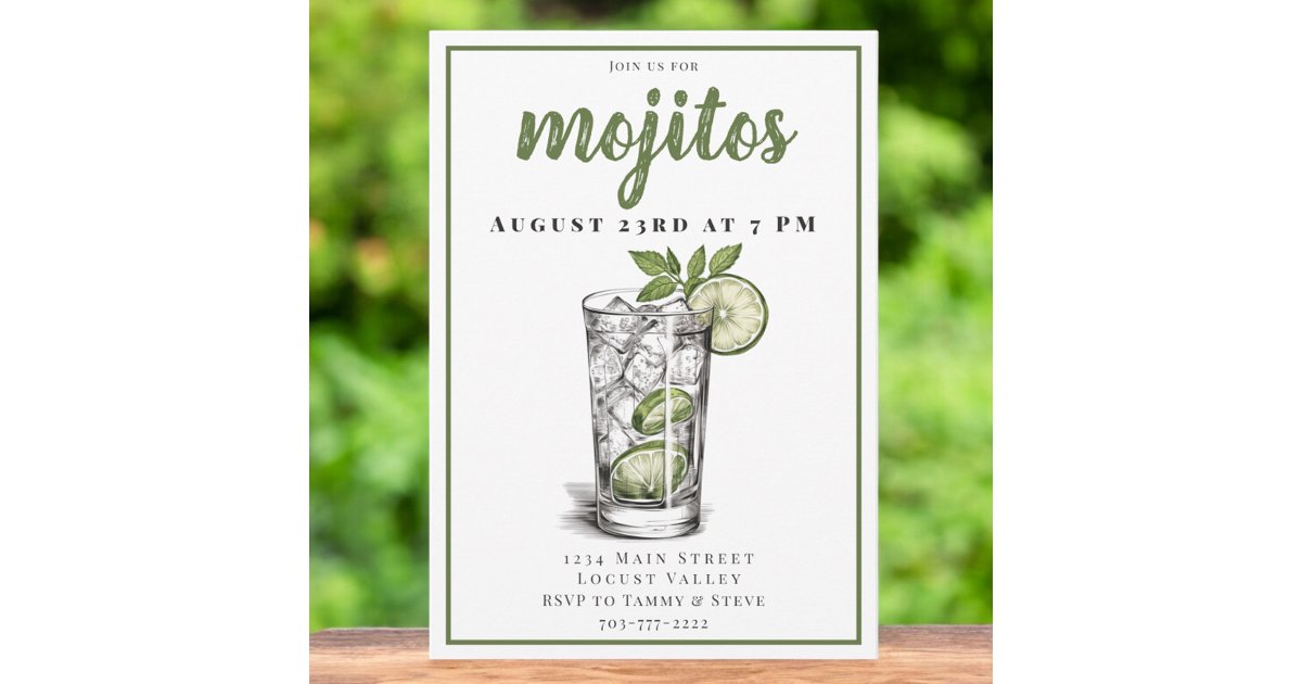 Mojito Cocktail Party Invitation | Zazzle