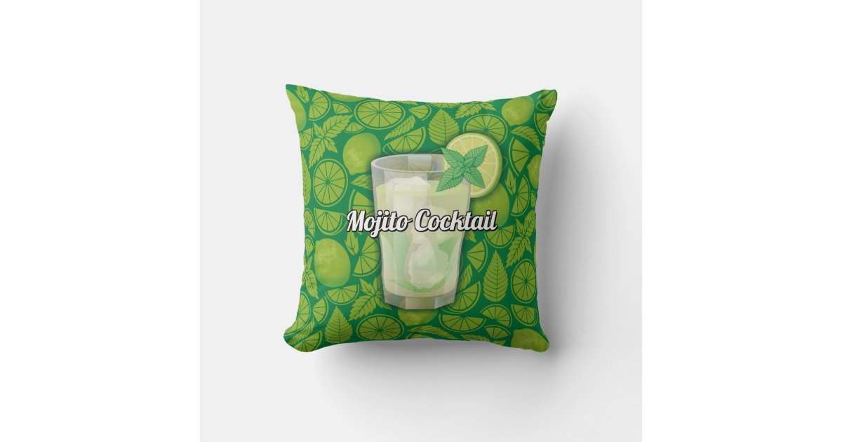 Mojito Cocktail Throw Pillow | Zazzle