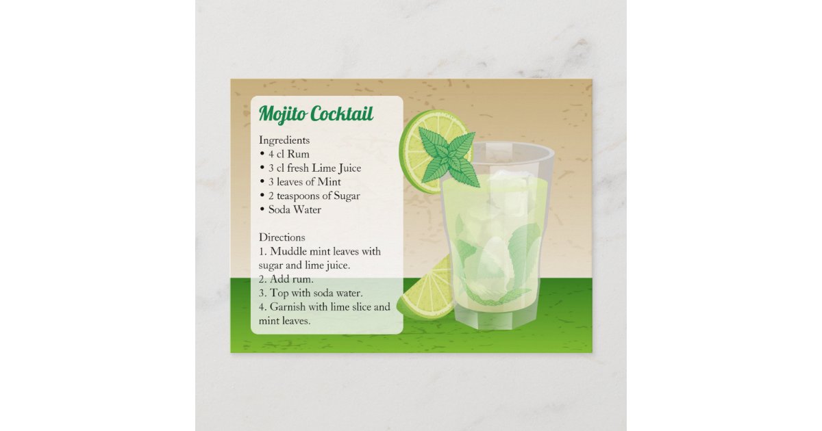 Mojito Recipe Card | Zazzle