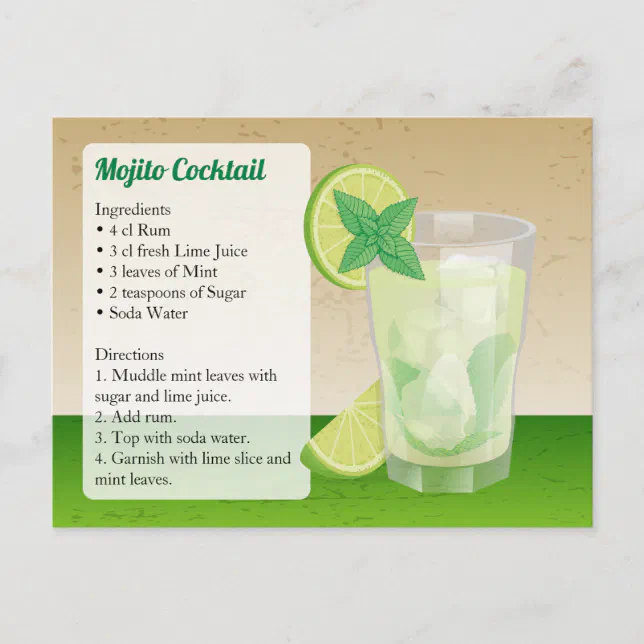Mojito Recipe Card | Zazzle