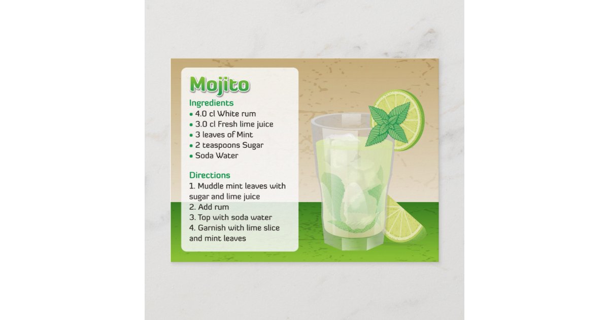 Mojito Recipe Card | Zazzle
