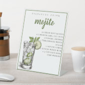 Mojito Recipe Signature Drink Pedestal Sign | Zazzle