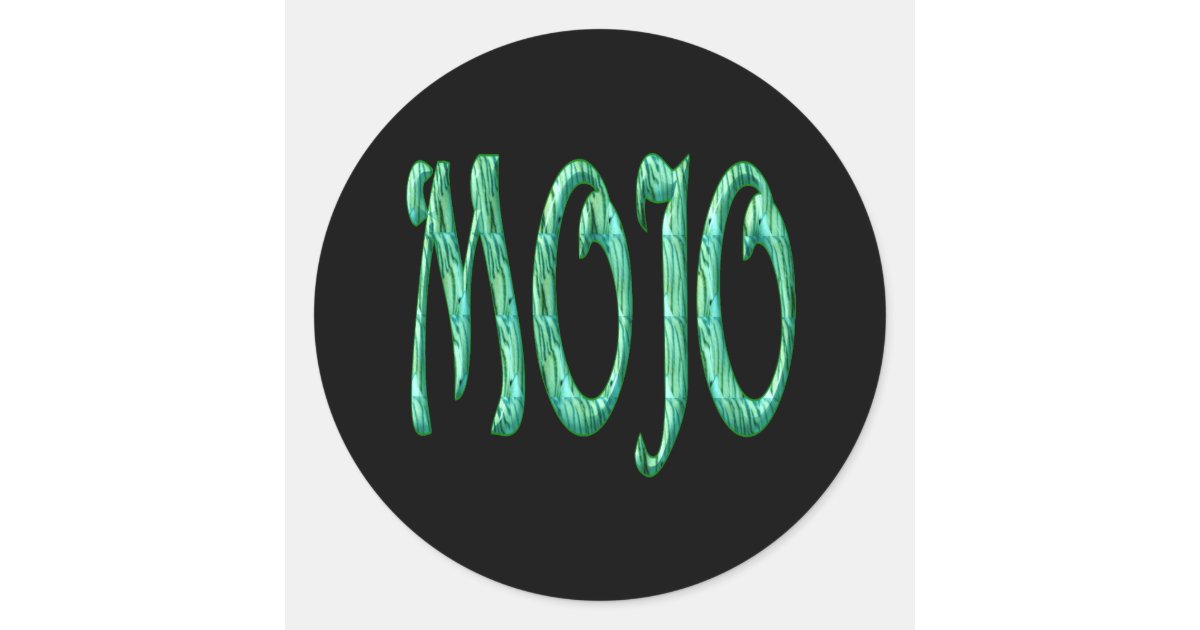 Mojo black round stickers | Zazzle