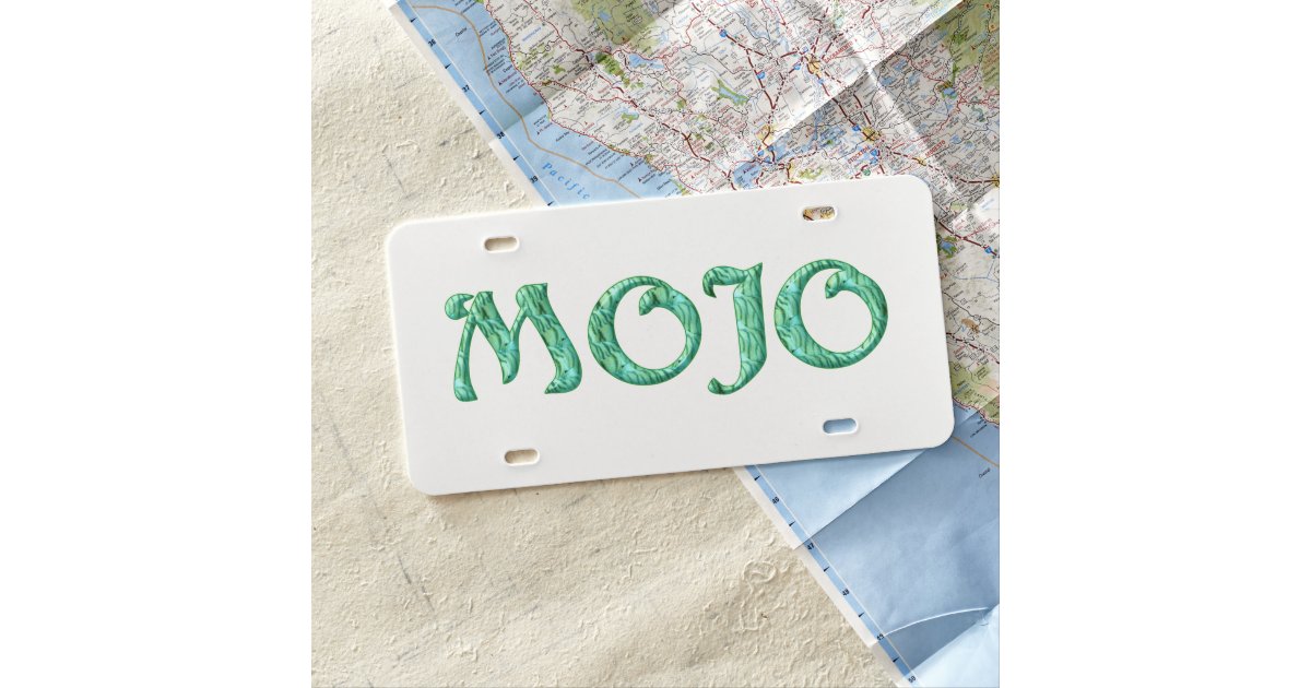 Mojo plastic car license plate | Zazzle