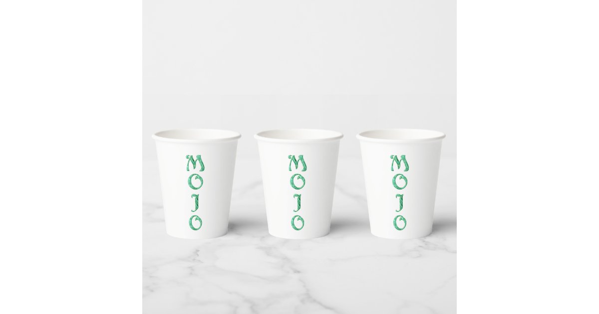 Mojo white paper cups | Zazzle