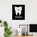 Molar Bear Funny Tooth Pun Dark BG Poster | Zazzle