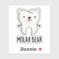 Molar Bear Funny Tooth Pun Sticker | Zazzle