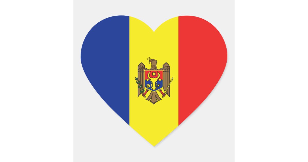 Moldova Flag Heart Sticker | Zazzle