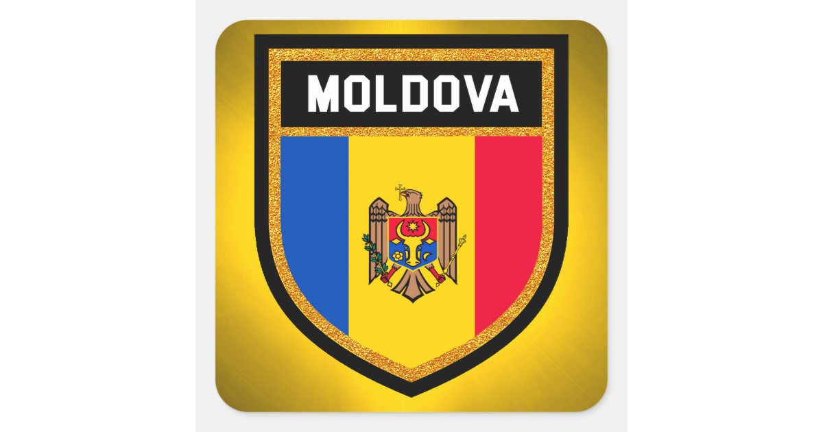 Moldova Flag Square Sticker | Zazzle