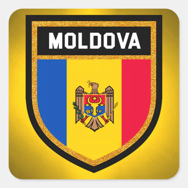 Moldova Flag Square Sticker | Zazzle