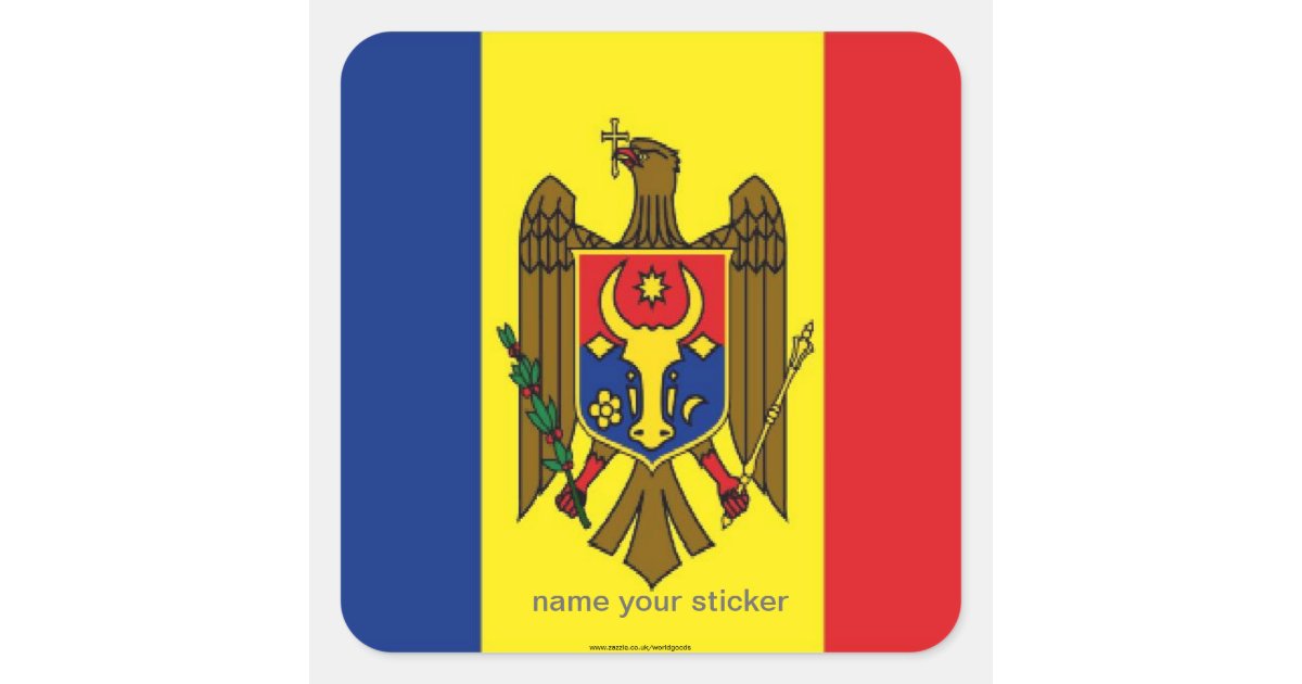 Moldova flag sticker | Zazzle