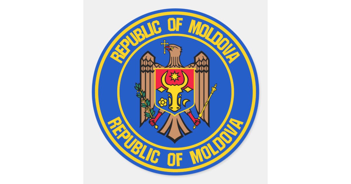 Moldova Round Emblem Classic Round Sticker | Zazzle
