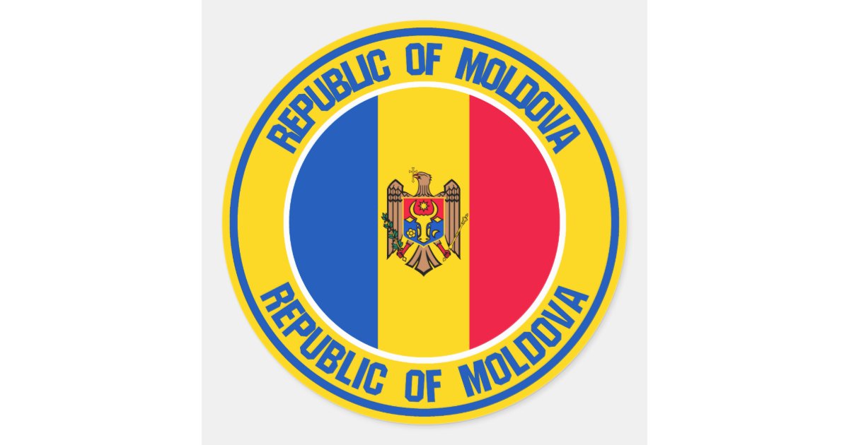 Moldova Round Emblem Classic Round Sticker | Zazzle