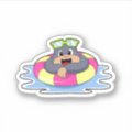 Mole at Swimming with Swim ring.PNG Sticker | Zazzle