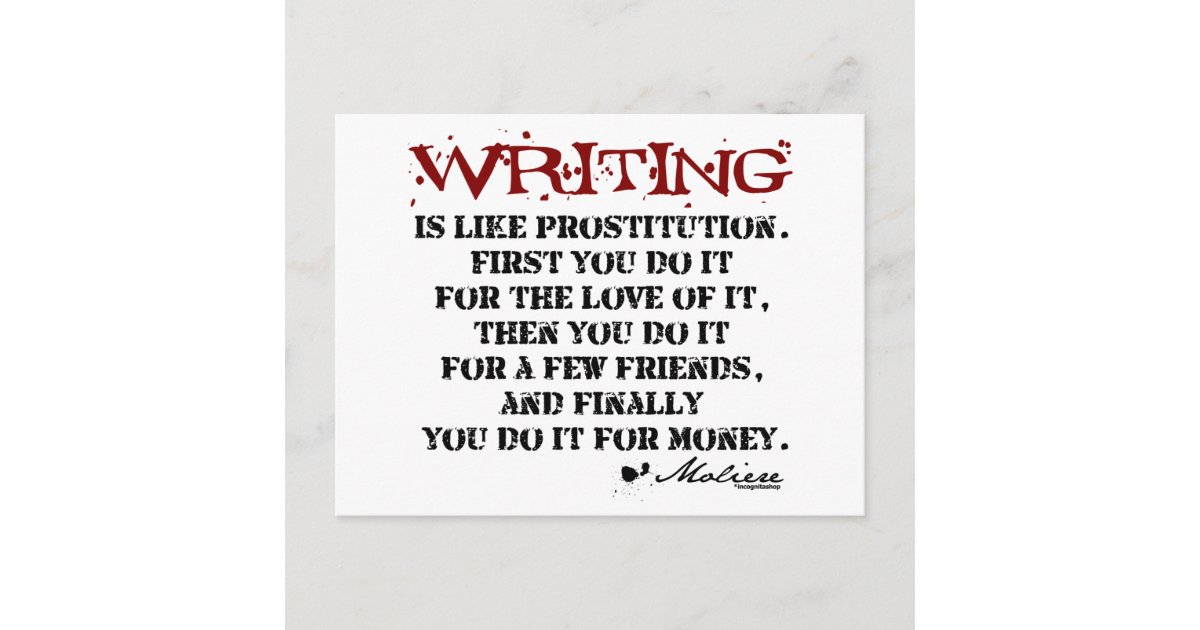 Moliere Writing Quote Postcard | Zazzle
