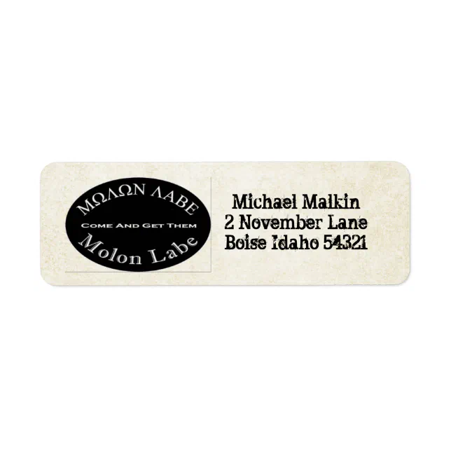 Molon Labe Come and Take Them Quote Label | Zazzle