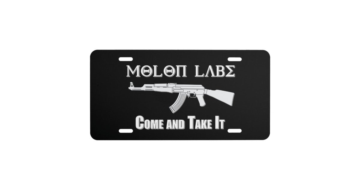 Molon Labe License Plate | Zazzle