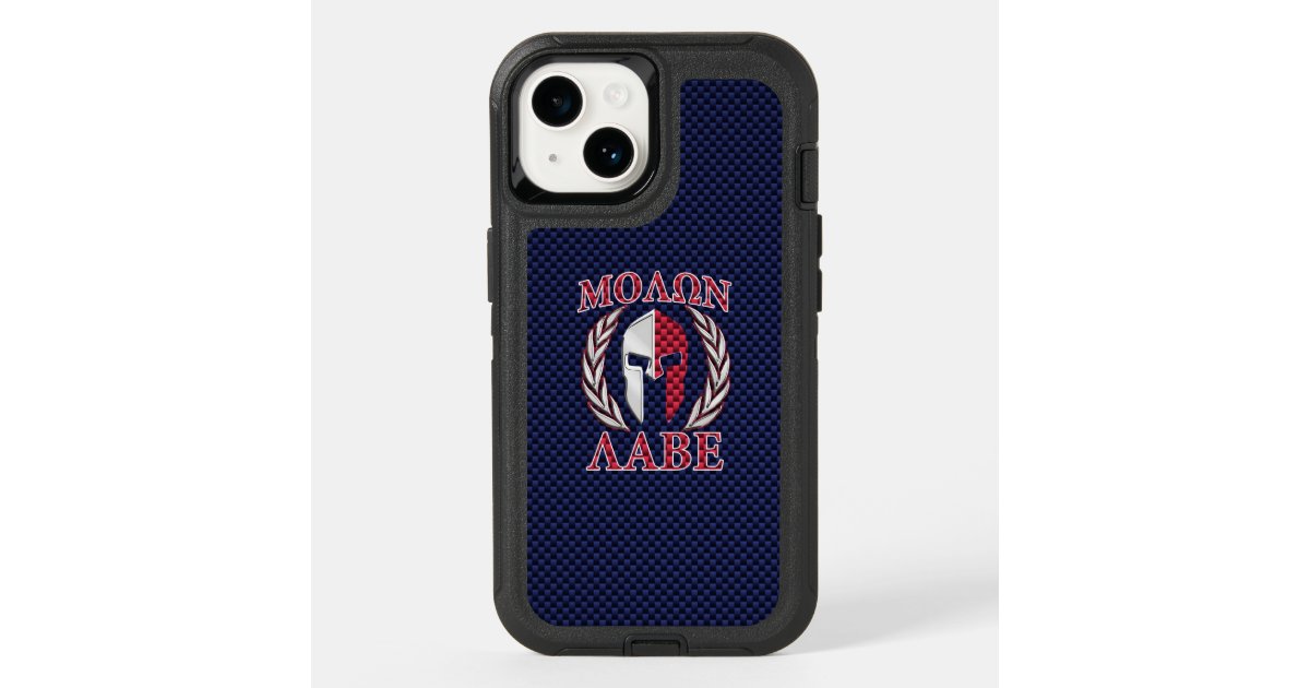 Molon Labe Spartan Warrior Carbon Fiber Style Otterbox iPhone Case | Zazzle