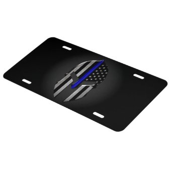 Molon Labe Thin Blue Line License Plate | Zazzle