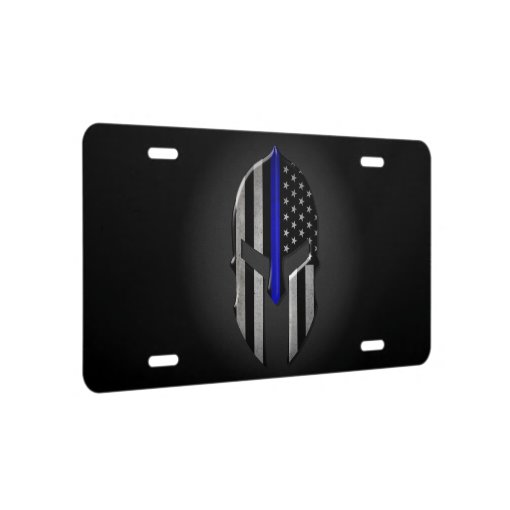 Molon Labe Thin Blue Line License Plate | Zazzle