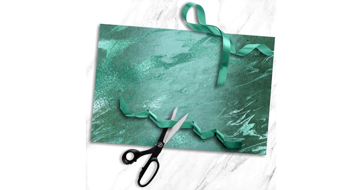 Molten Jade | Emerald Green Luxury Marble Tissue Paper | Zazzle