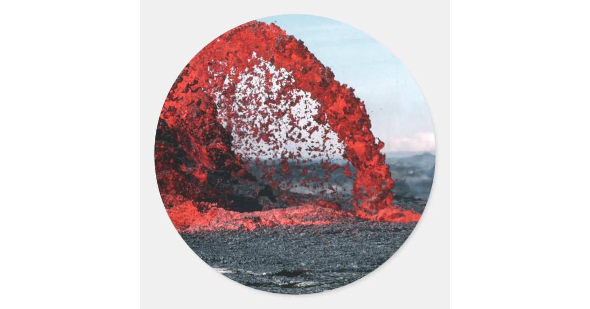 Molten Lava Classic Round Sticker | Zazzle