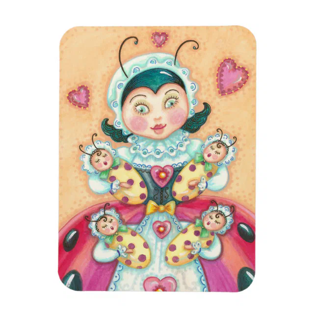 Mom And Baby Ladybugs MAGNET | Zazzle