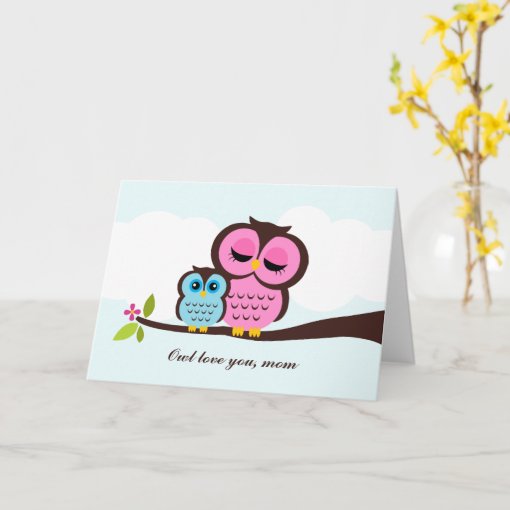 Mom and Baby Owl Mother's Day Card | Zazzle
