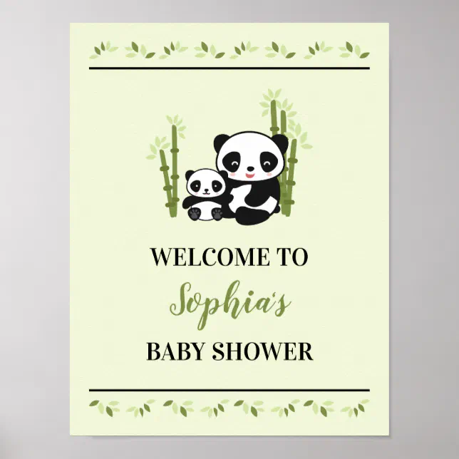 Mom and Baby Panda Bear Baby Shower Plate Poster | Zazzle