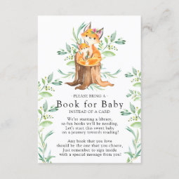 Mom & Baby Fox Baby Shower Book for Baby Card | Zazzle