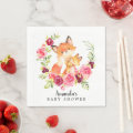 Mom & Baby Fox Girls Shower Paper Napkins | Zazzle