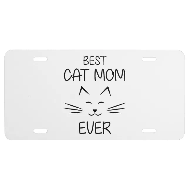 Mom - Best Cat Mom ever License Plate | Zazzle