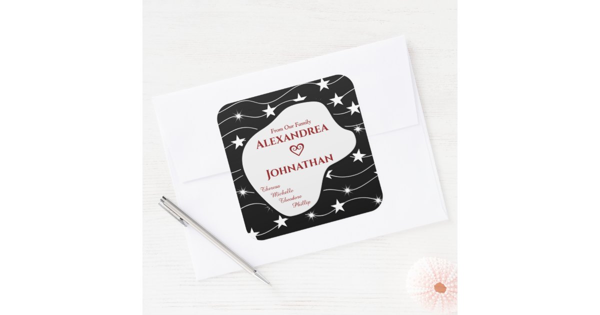 Mom Dad Children Kids Family Personalize Square Sticker | Zazzle
