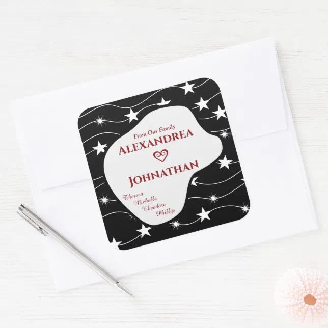 Mom Dad Children Kids Family Personalize Square Sticker | Zazzle