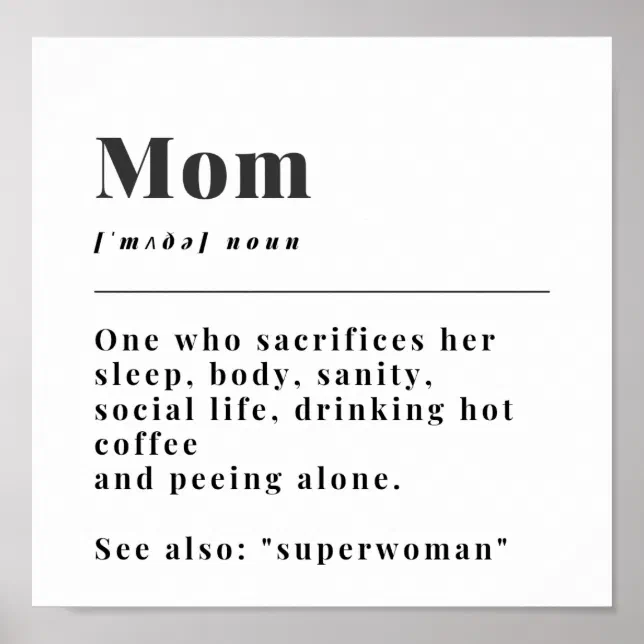 Mom Definition Poster | Zazzle
